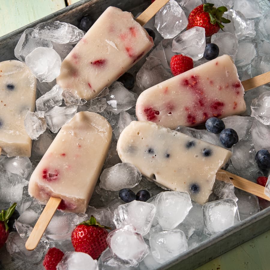 Breeze Ice Pops with Fresh Berries Recipe | Blue Diamond