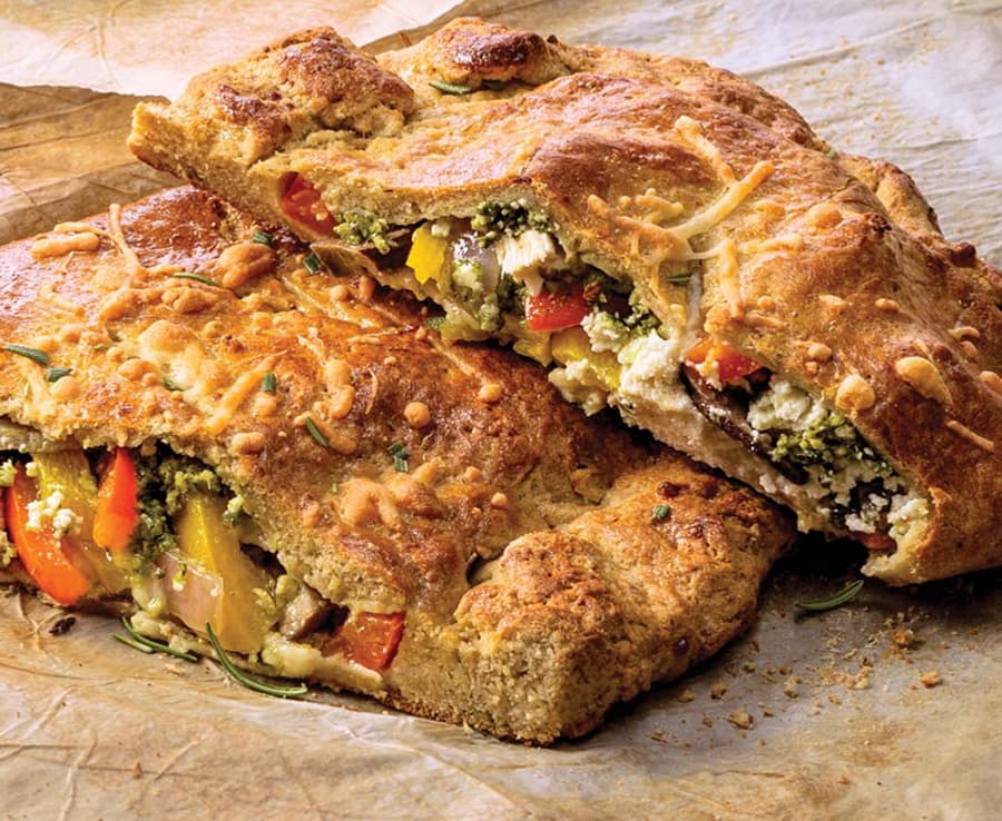 Pesto Vegetable Calzone Recipe | Blue Diamond