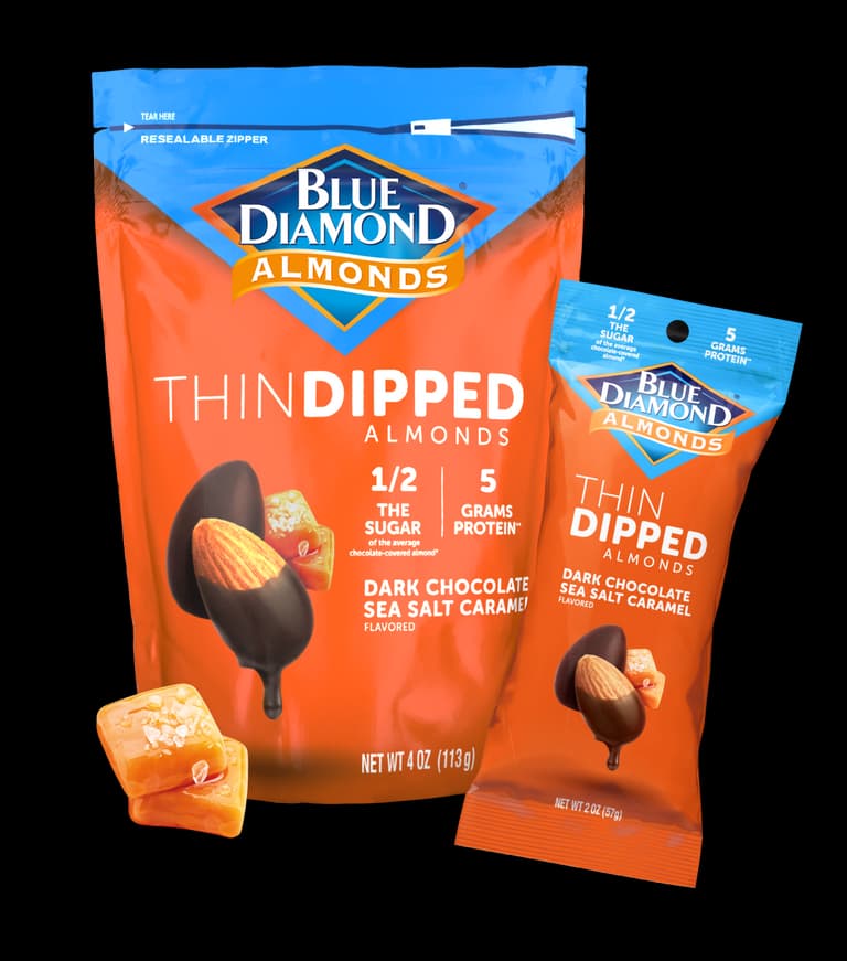 Double Dark Chocolate | Thin Dipped Almonds | Blue Diamond